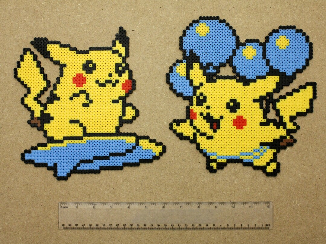 Surfing / Flying Pikachu Pokémon Hama Perler Bead Figure - Etsy
