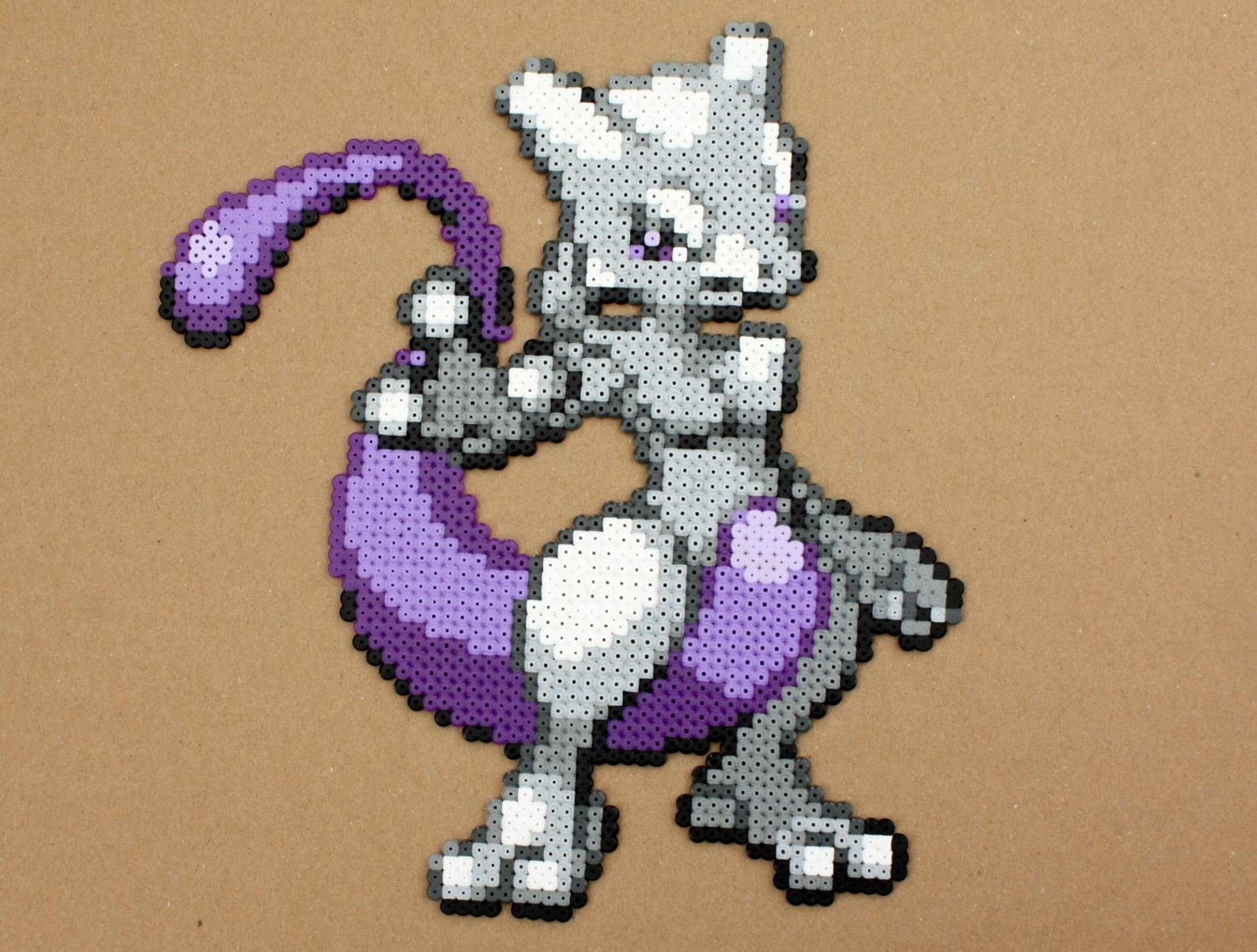 Mewtwo Pokemon Hama Perler Bead Sprite Red - Etsy