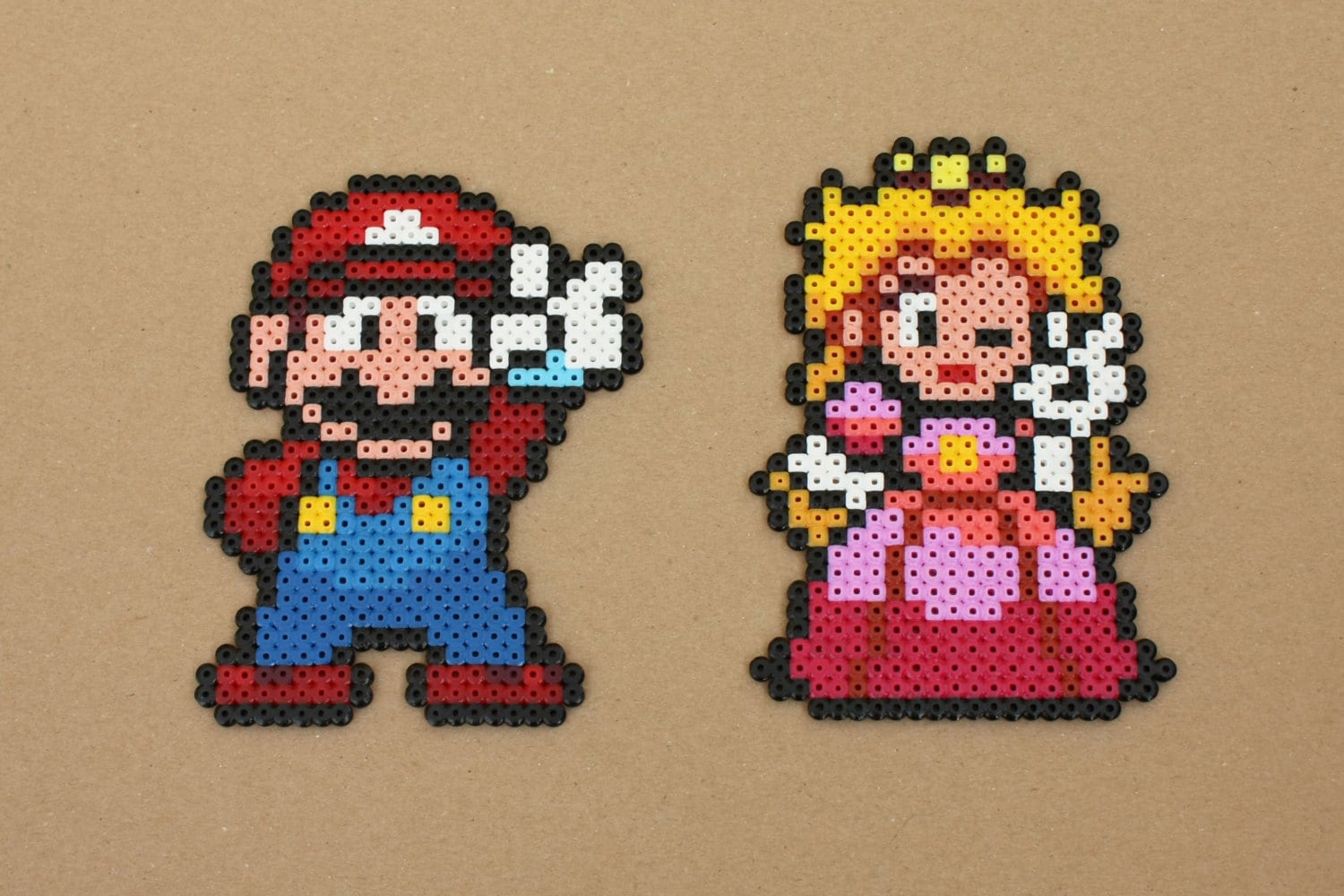 Mario Peach duo Perler Hama Beads | Etsy