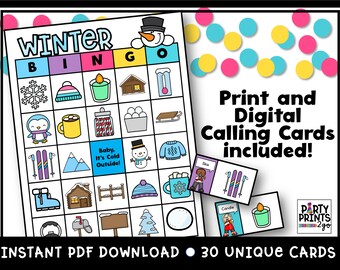 Winter Bingo | Printable Bingo Cards | Bingo Game Download | Bingo ...