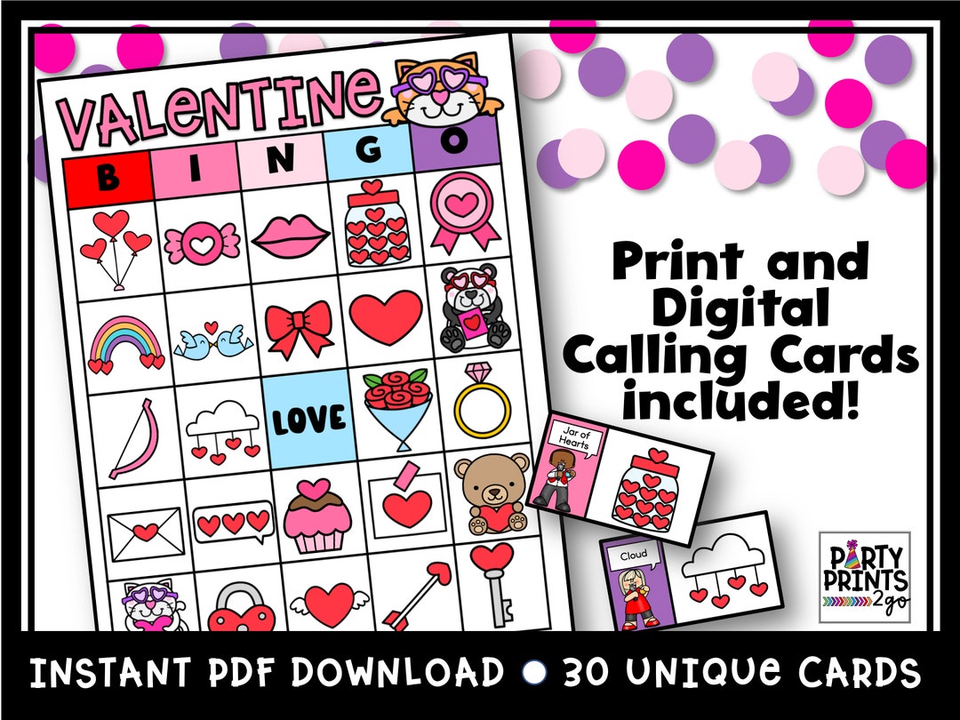 Valentine Bingo | Printable Bingo Cards | Valentine’s Day Party ...