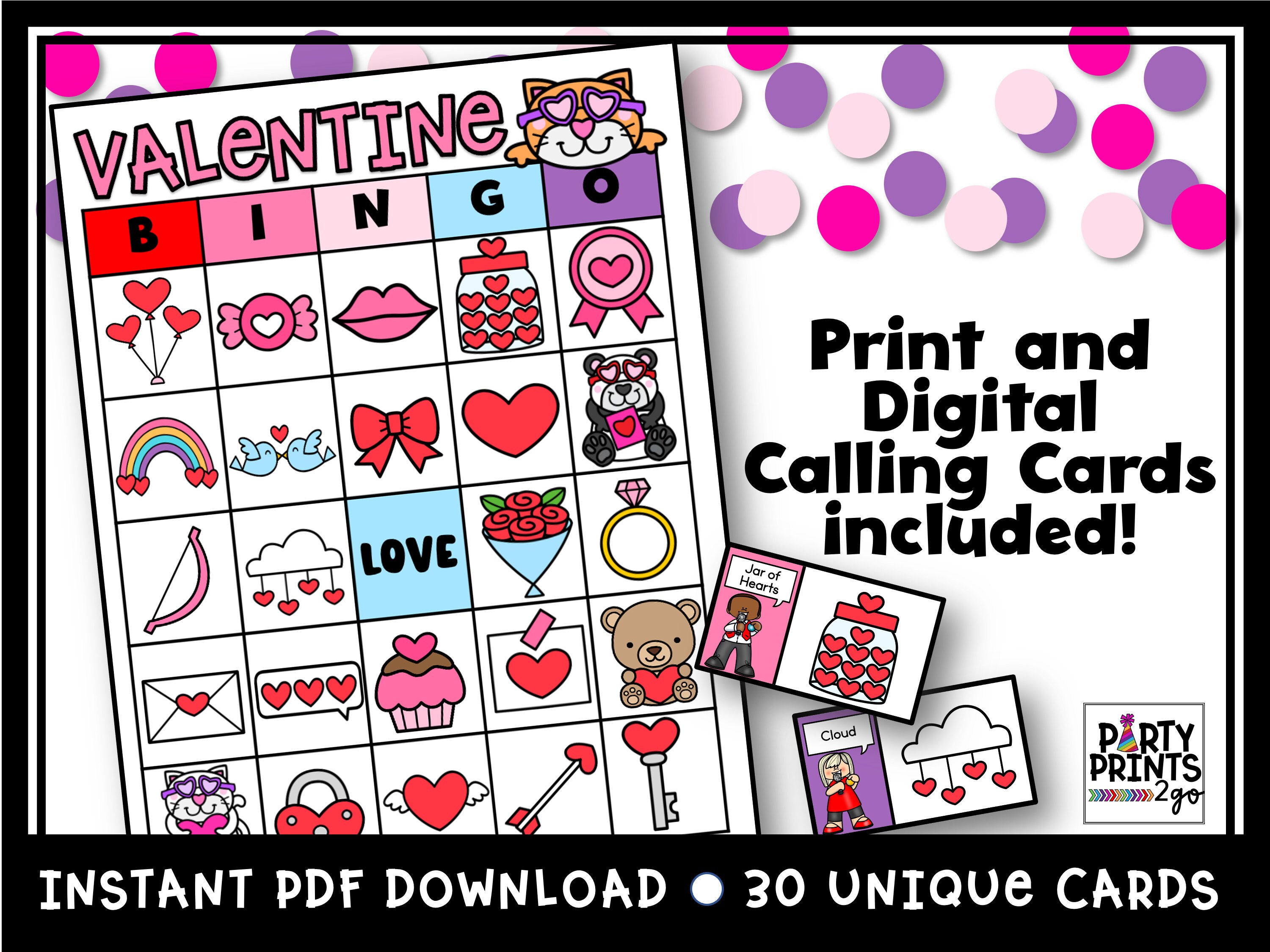 Valentine Bingo | Printable Bingo Cards | Valentine’s Day Party ...
