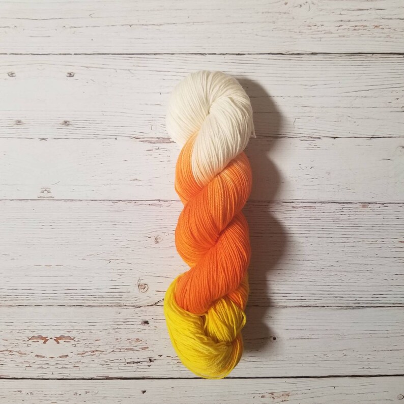 Candy Corn Hand Dyed Variegated Yarn Fingering Lace to - Etsy