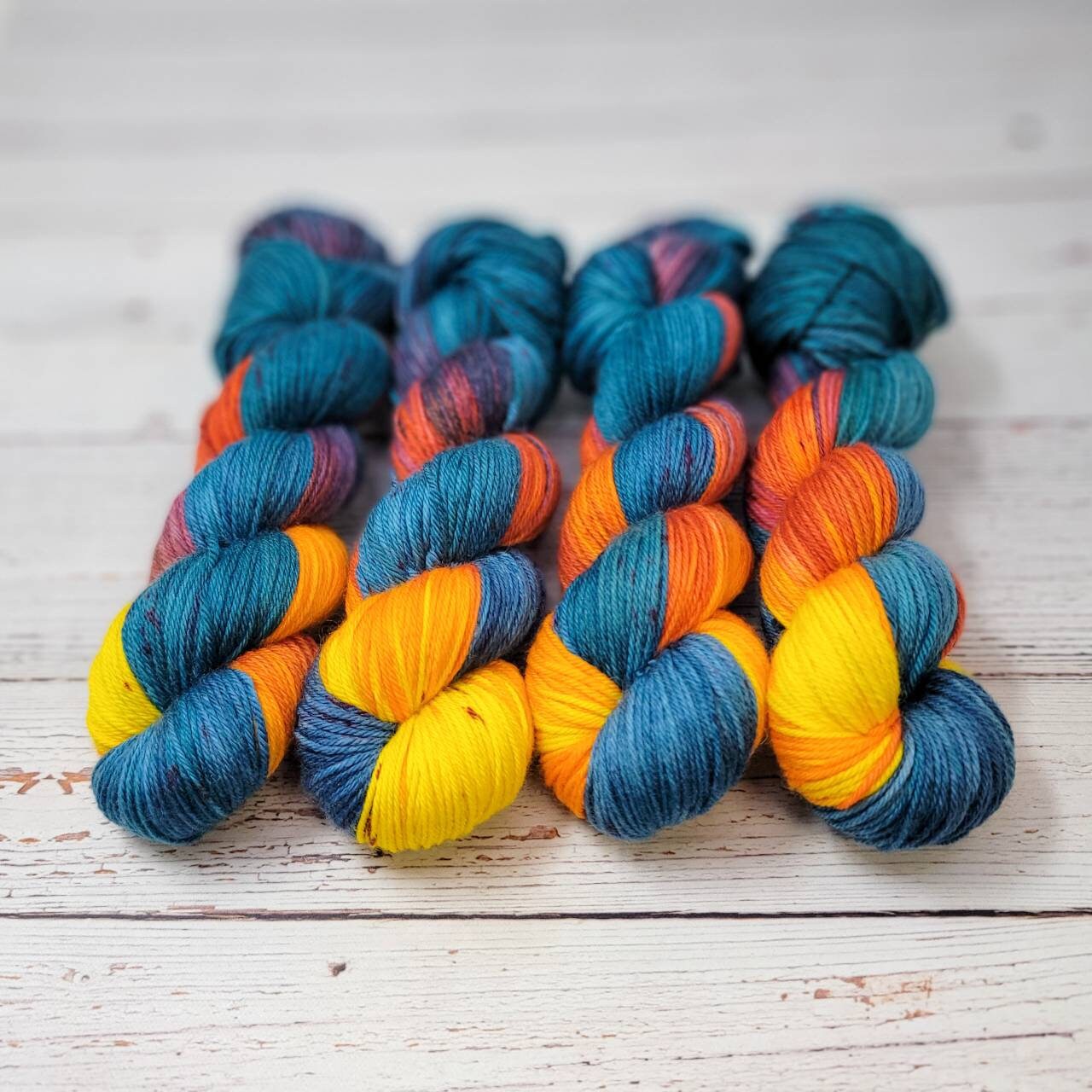 Blue Blooms- Hand Dyed Assigned Pooling Variegated Yarn - Perfect for ...