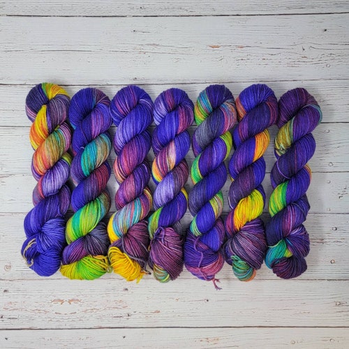 Electric Dreams Hand Dyed Variegated Yarn Fingering to - Etsy