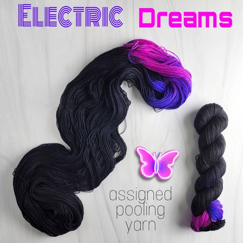 Electric Dreams Hand Dyed Variegated Yarn Fingering to - Etsy