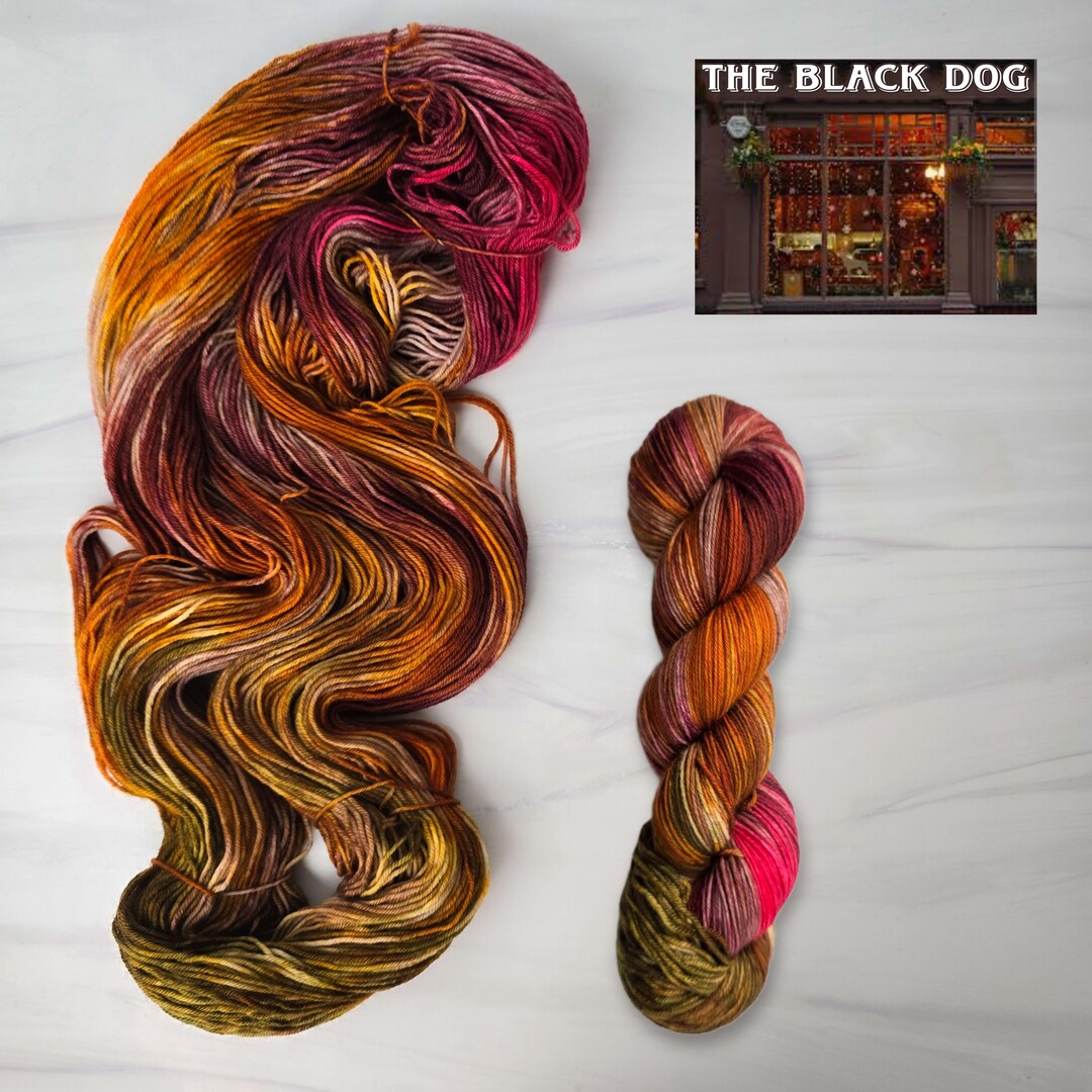 The Black Dog - Hand Dyed Variegated Yarn - Fingering Dk Worsted Bulky ...