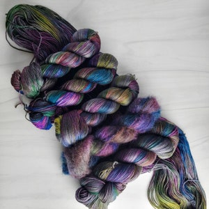 Oil Slick - Hand Dyed Variegated Yarn - Fingering to Worsted Weight ...
