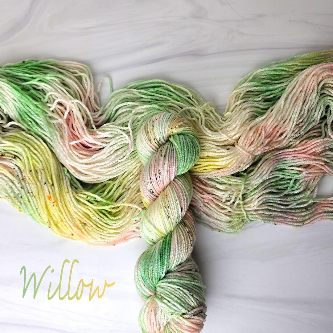 Willow - Hand Dyed Variegated Yarn - Fingering Dk Worsted Bulky -choose ...