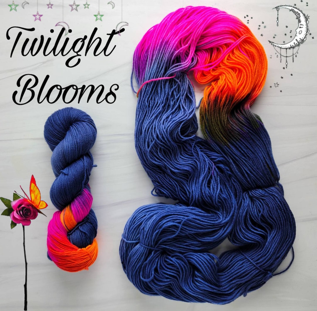 Twilight Blooms- Hand Dyed Assigned Pooling Variegated Yarn - Perfect ...
