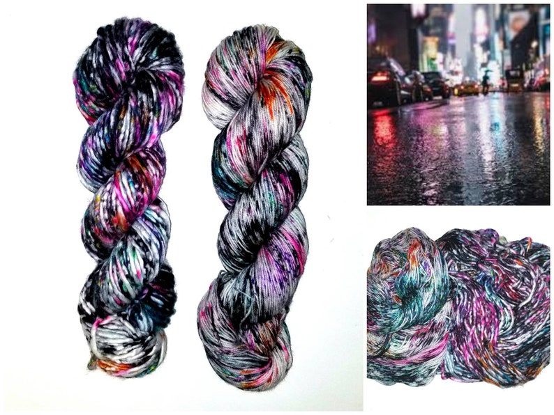 City Rain Hand Dyed Variegated Yarn fingering to worsted | Etsy