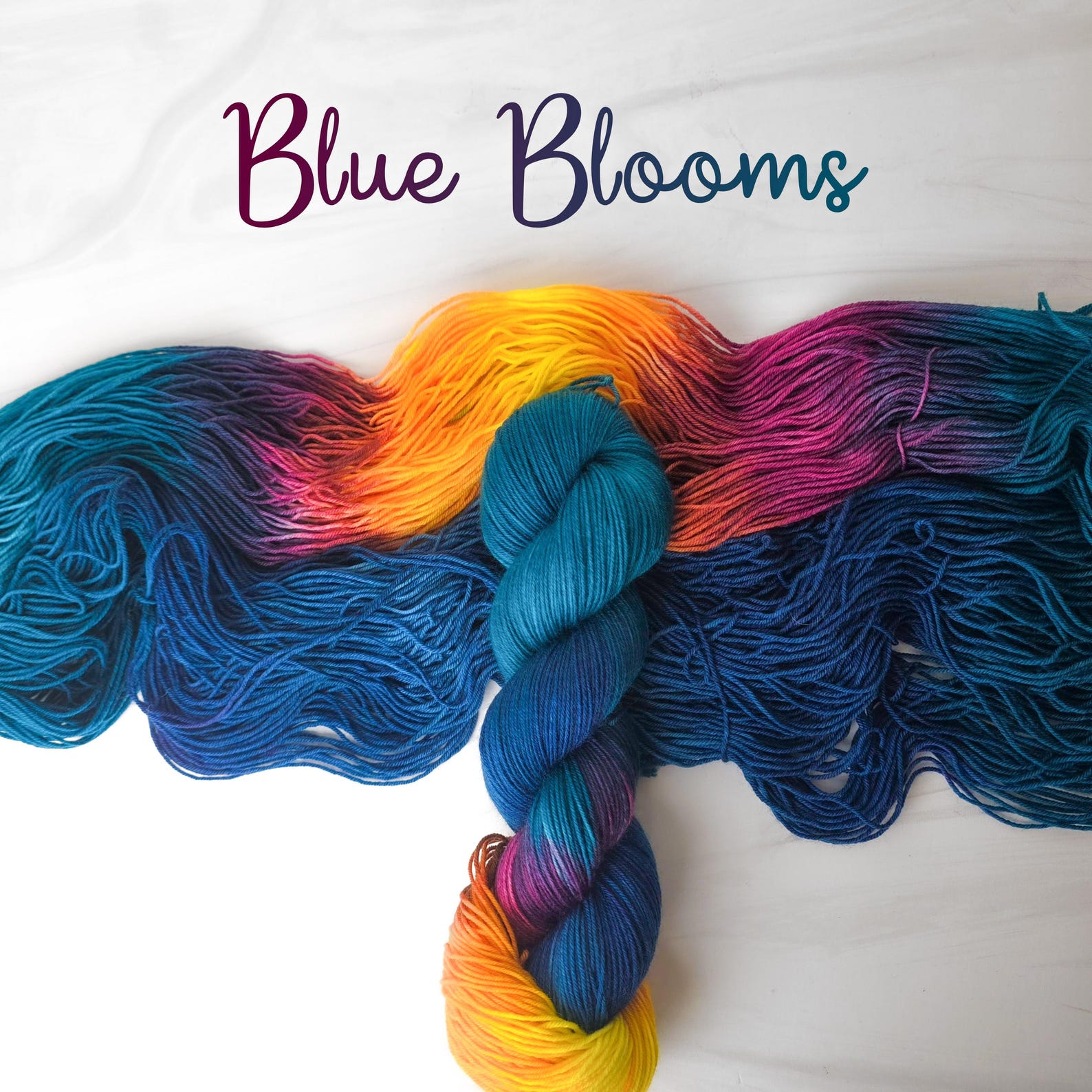 Blue Blooms- Hand Dyed Assigned Pooling Variegated Yarn - Perfect for ...