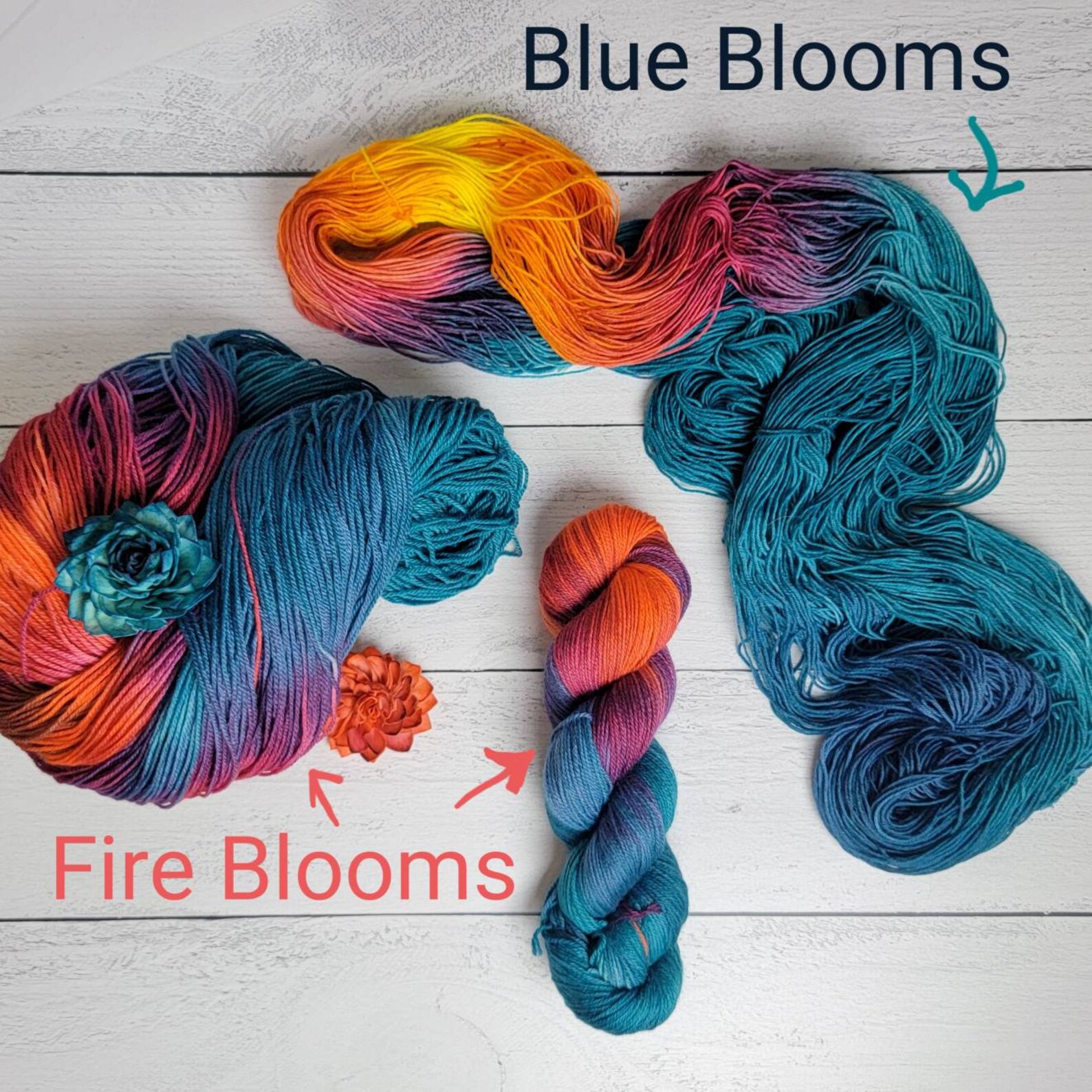 Blue Blooms- Hand Dyed Assigned Pooling Variegated Yarn - Perfect for ...
