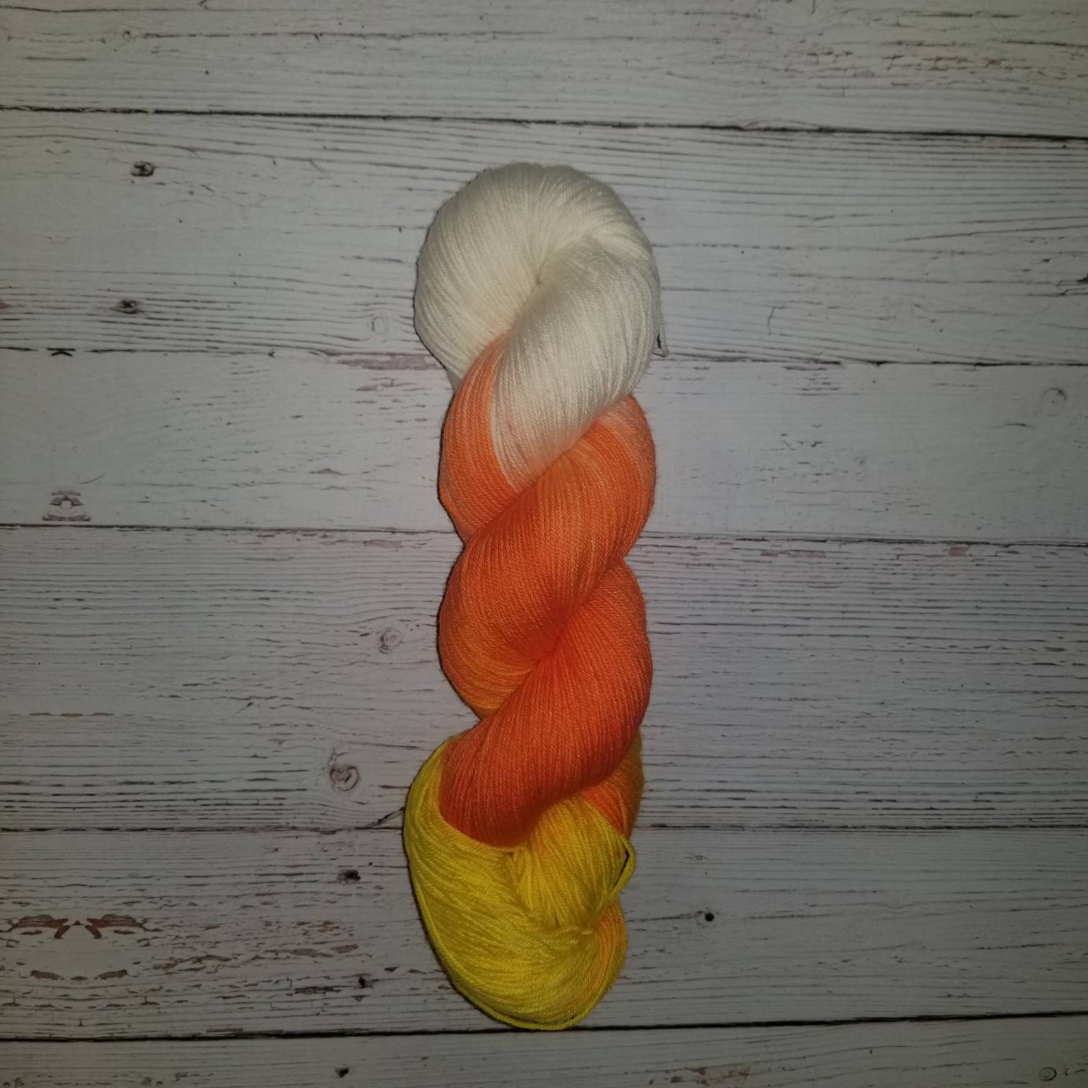 Candy Corn- Hand Dyed Variegated Yarn - Fingering Lace to Worsted to ...