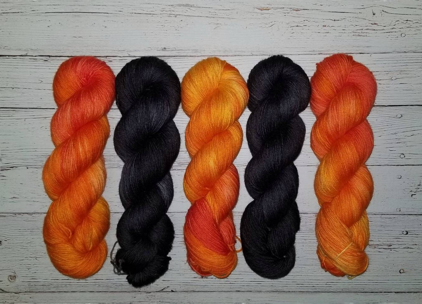 Monarch Orange Hand Dyed Variegated Yarn Fingering to | Etsy