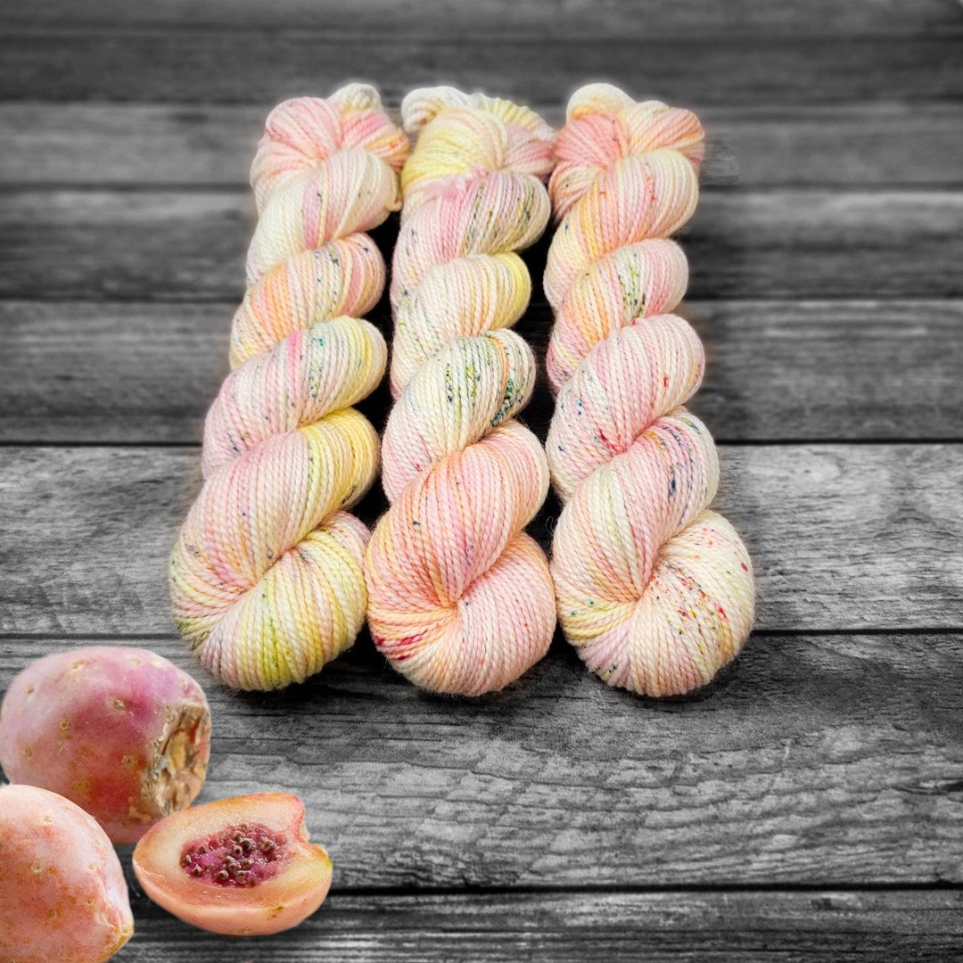 Prickly Pear- Hand Dyed Speckled Yarn - Lace Fingering Worsted Dk or ...