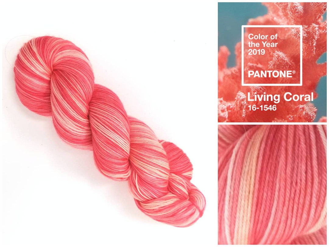 Hand Dyed Yarn Variegated - Living Coral - Fingering to Worsted Weight ...
