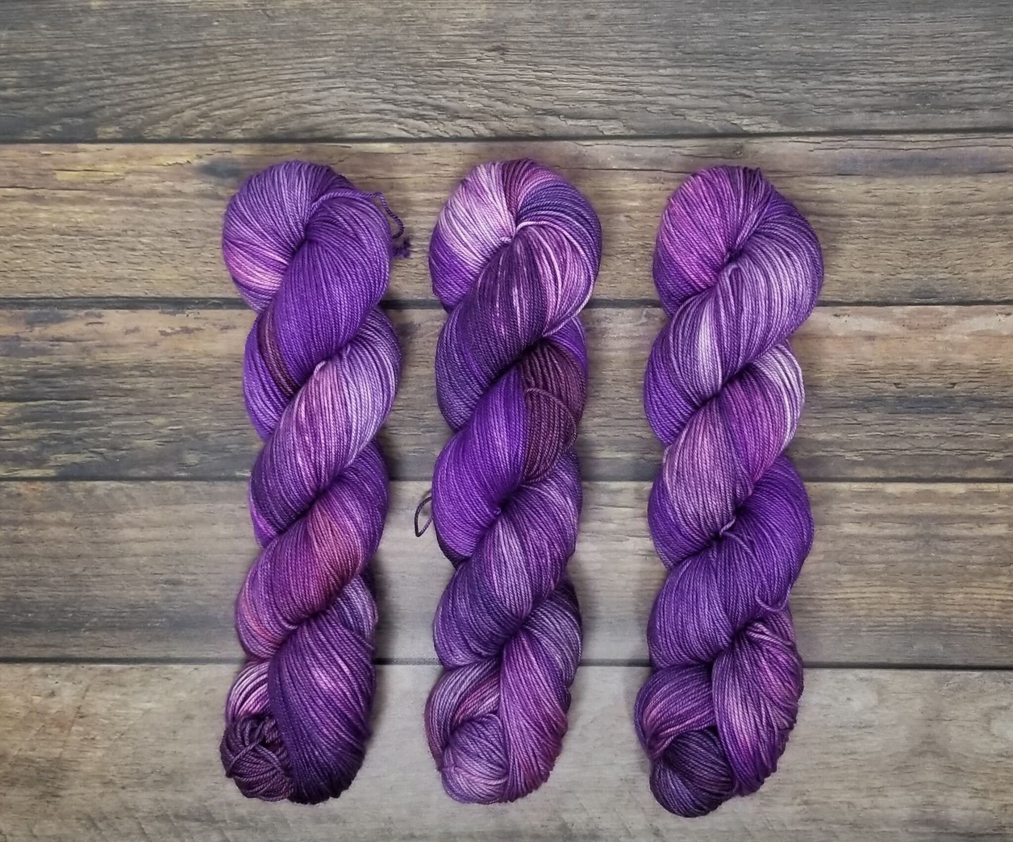 Plum Perfect Hand dyed Variegated Yarn fingering to | Etsy