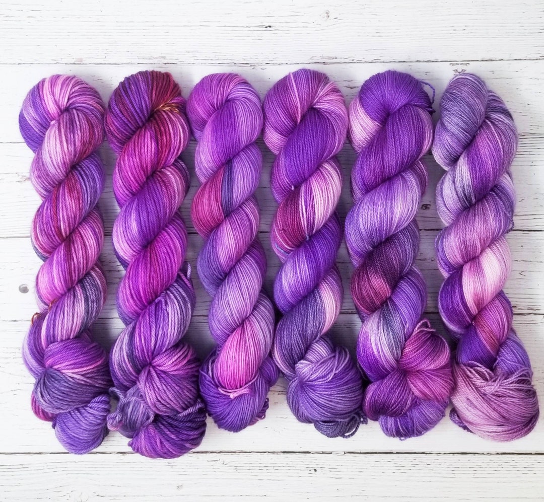 Plum Perfect - Hand Dyed Variegated Yarn - Fingering to Worsted Weight ...