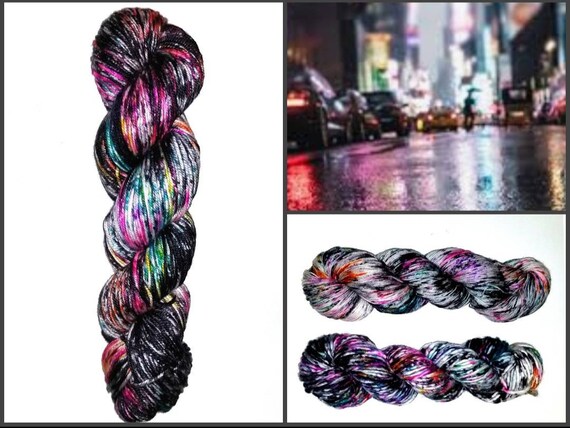 City Rain Hand Dyed Variegated Yarn fingering to worsted | Etsy