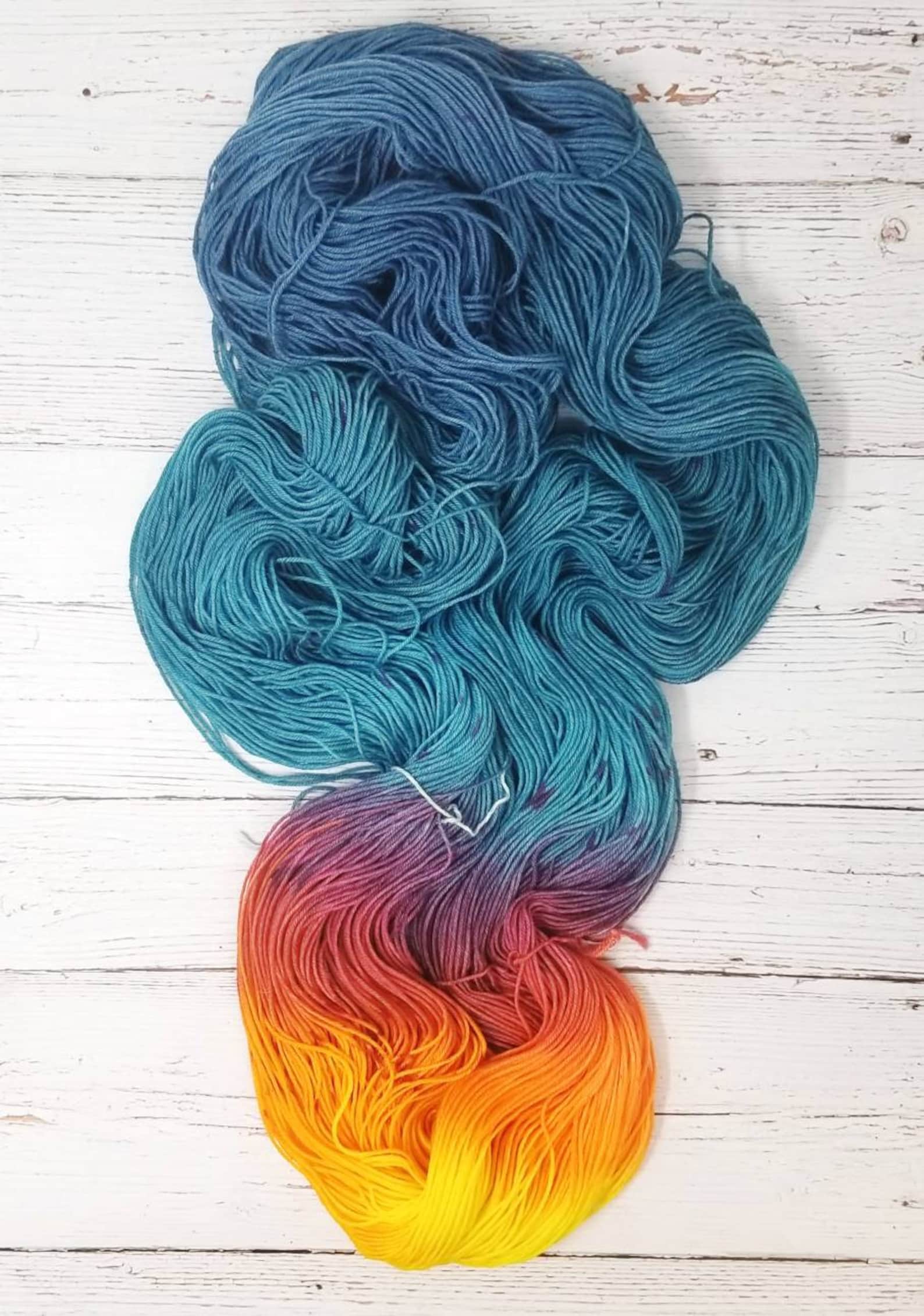 Blue Blooms- Hand Dyed Assigned Pooling Variegated Yarn - Perfect for ...