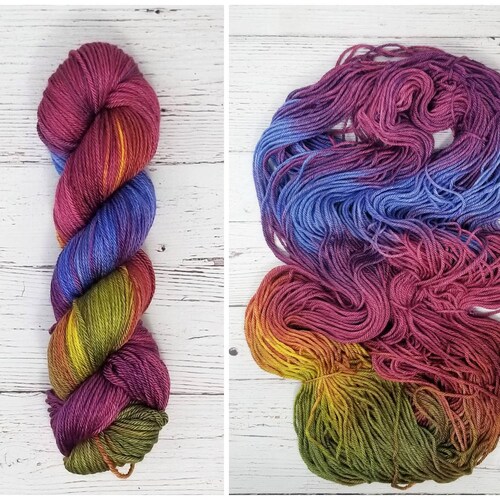 September Rain Hand Dyed Variegated Yarn Fingering to - Etsy