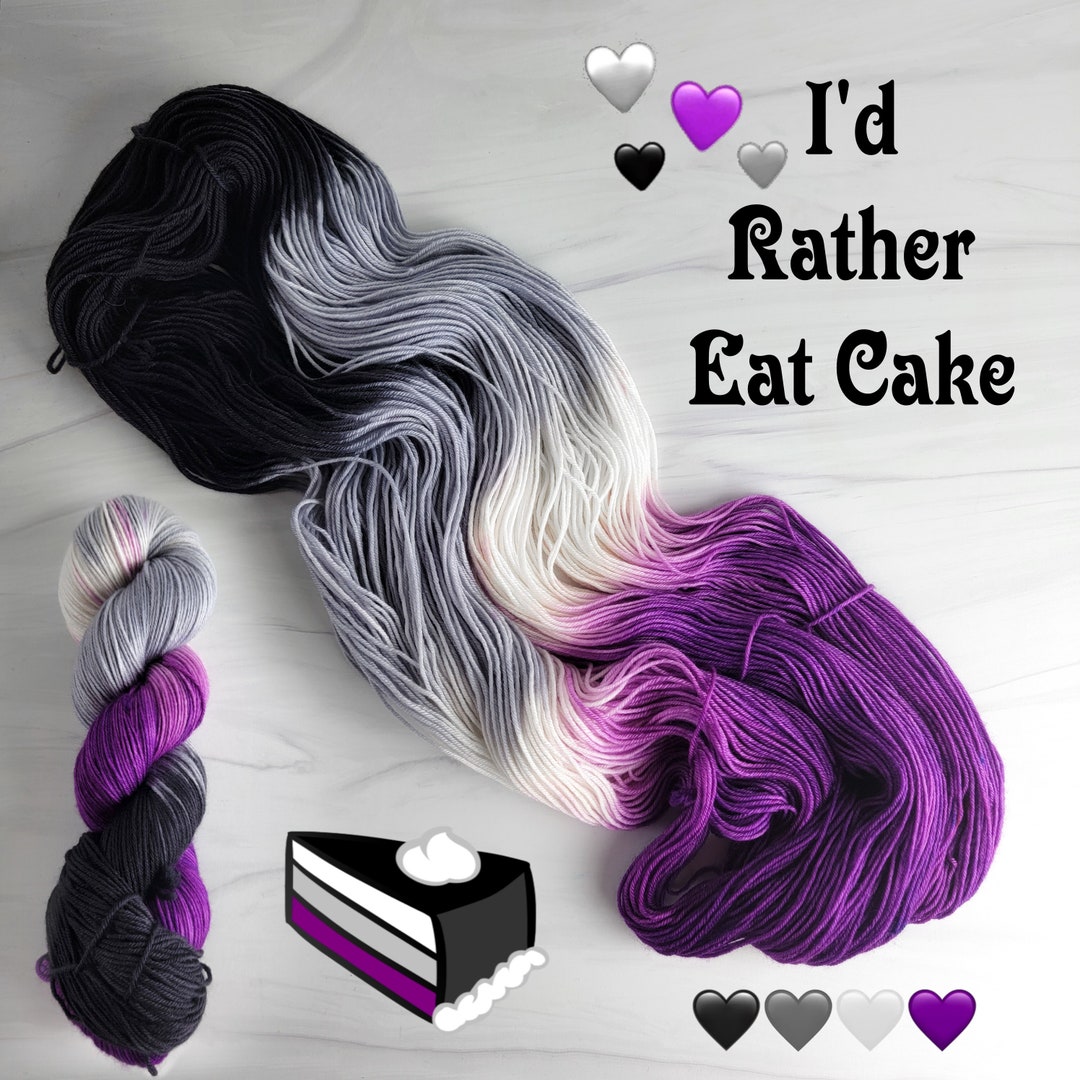 I'd Rather Eat Cake- Asexual Flag - Hand Dyed Variegated Yarn - Lace ...