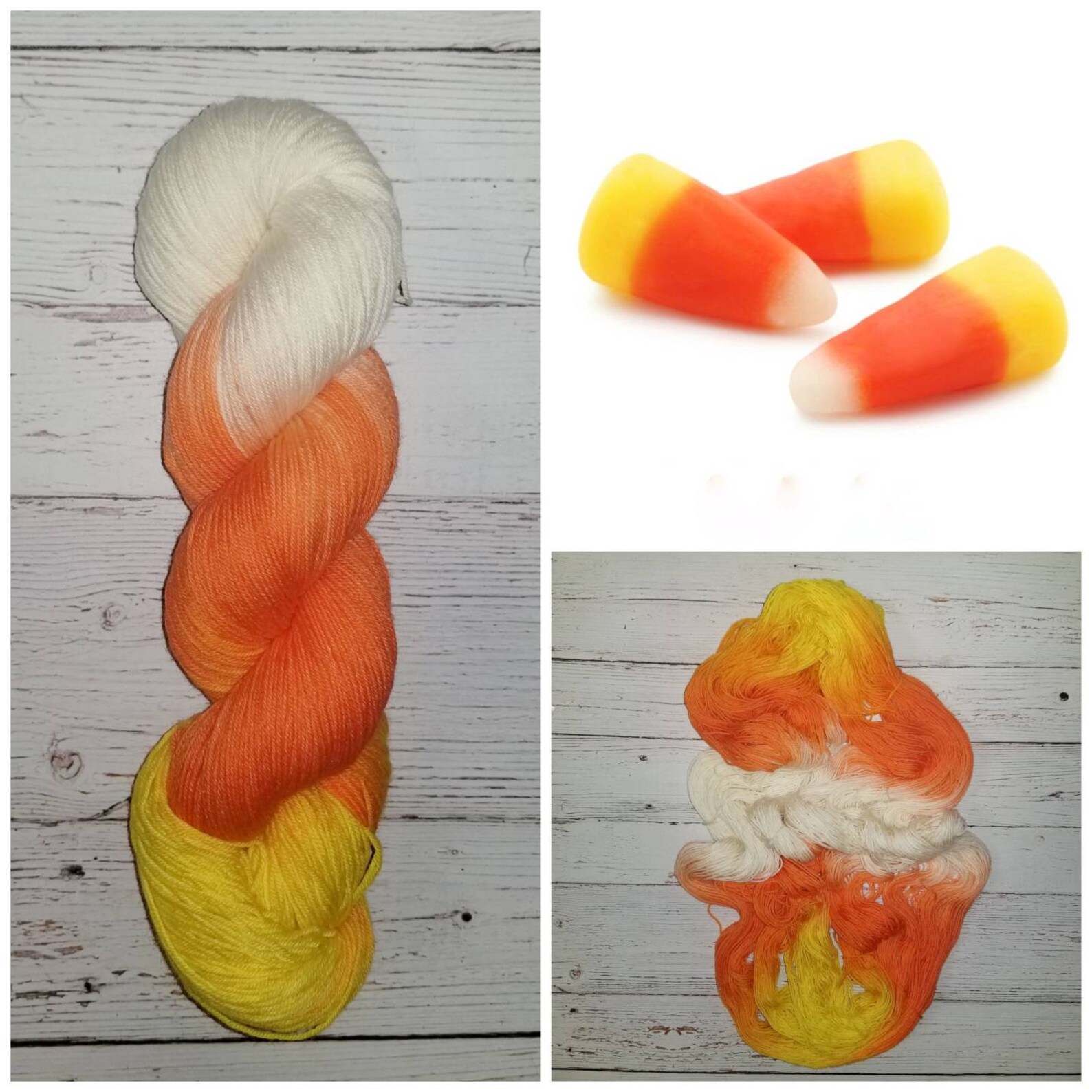 Candy Corn- Hand Dyed Variegated Yarn - Fingering Lace to Worsted to ...