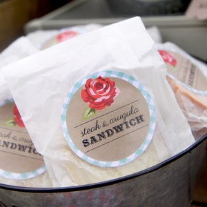 Printable Garden Party Circle Labels Picnic Party Farmers Market ...