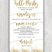 Printable Menu Card Gold Glitter Gold Lettering Birthday Party Menu ...