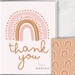 Boho Rainbow Thank You Cards Neutral Rainbow Over the - Etsy