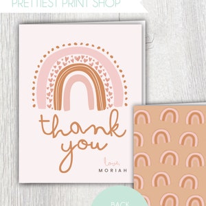 Boho Rainbow Thank You Cards Neutral Rainbow Over the Rainbow Modern ...