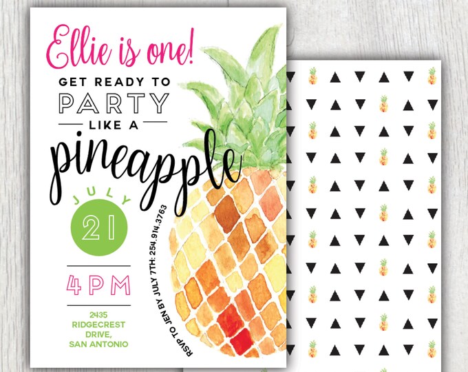 Printable Pineapple Invitation Party Like a Pineapple - Etsy