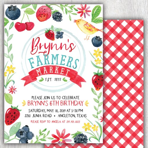 Farmers Market Birthday Invitation Farmers Market Party - Etsy
