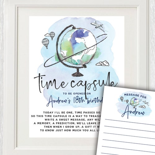 Printable Time Capsule Party Sign and Notecards What a - Etsy