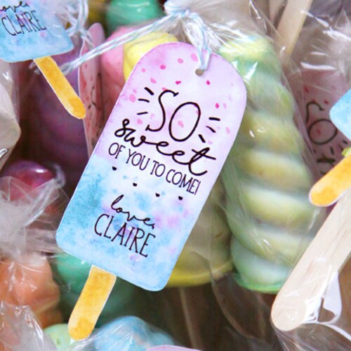 Popsicle Favor Tags Thank You Tags Two Cool Ice Cream - Etsy
