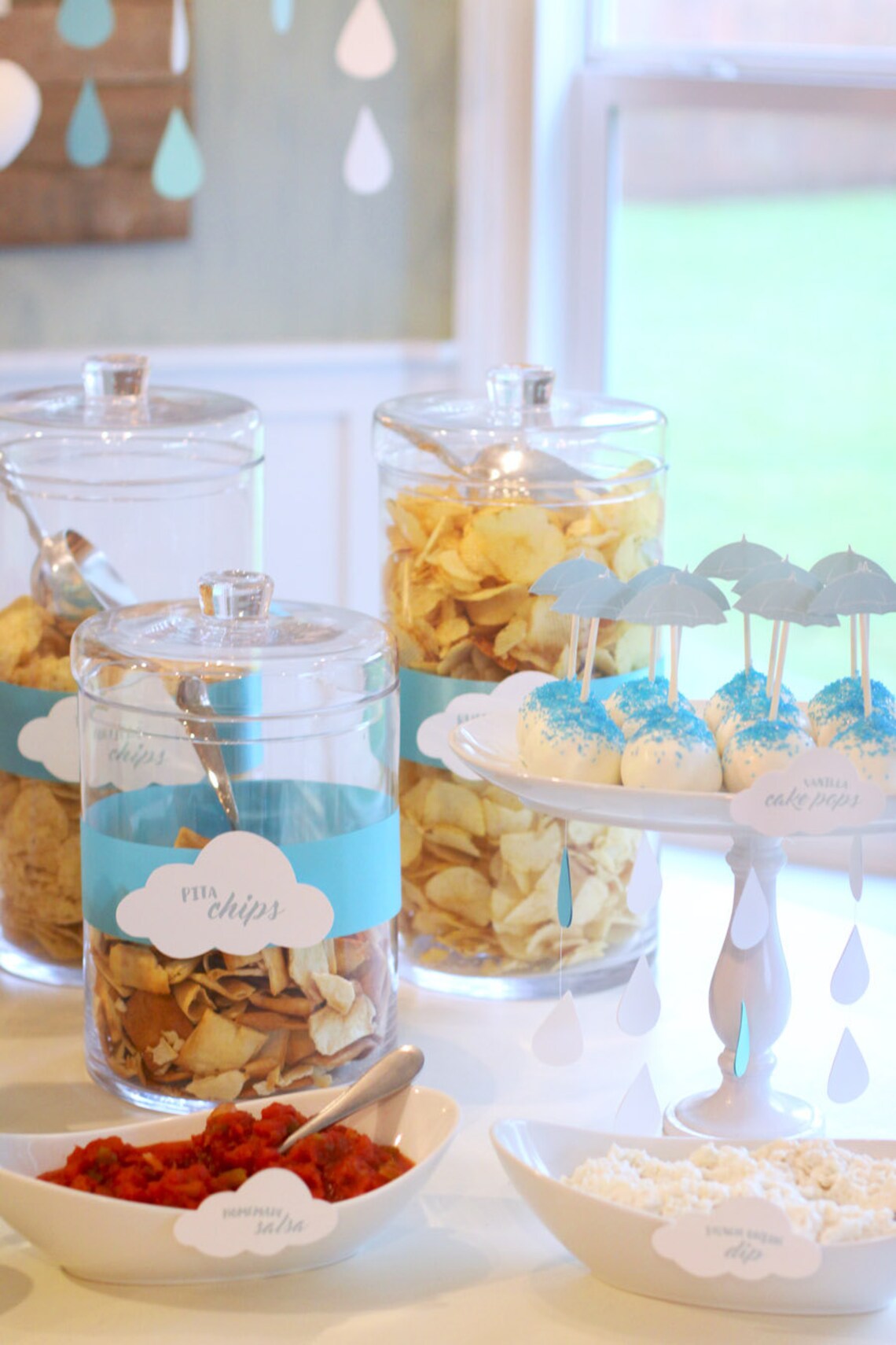 Printable Large Cloud Food Labels Showered With Love Baby - Etsy