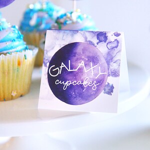 Printable Galaxy Birthday Party Food Labels Food Tents Buffet Cards Two ...