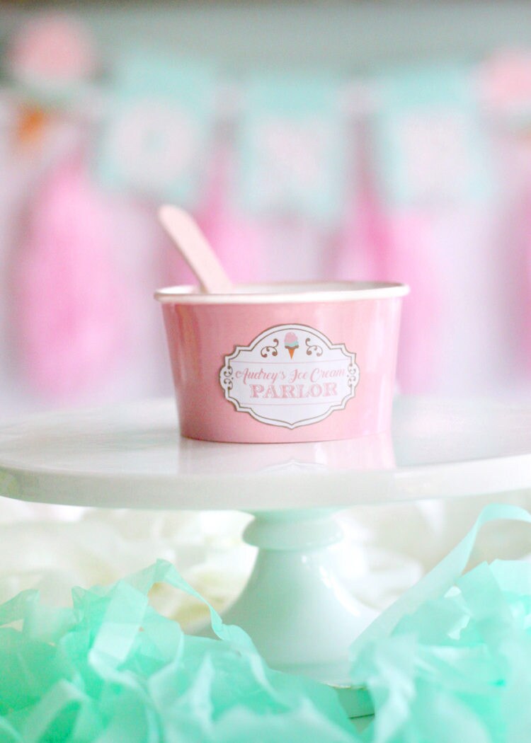 Ice Cream Parlor Stickers Ice Cream Container Labels Ice - Etsy UK