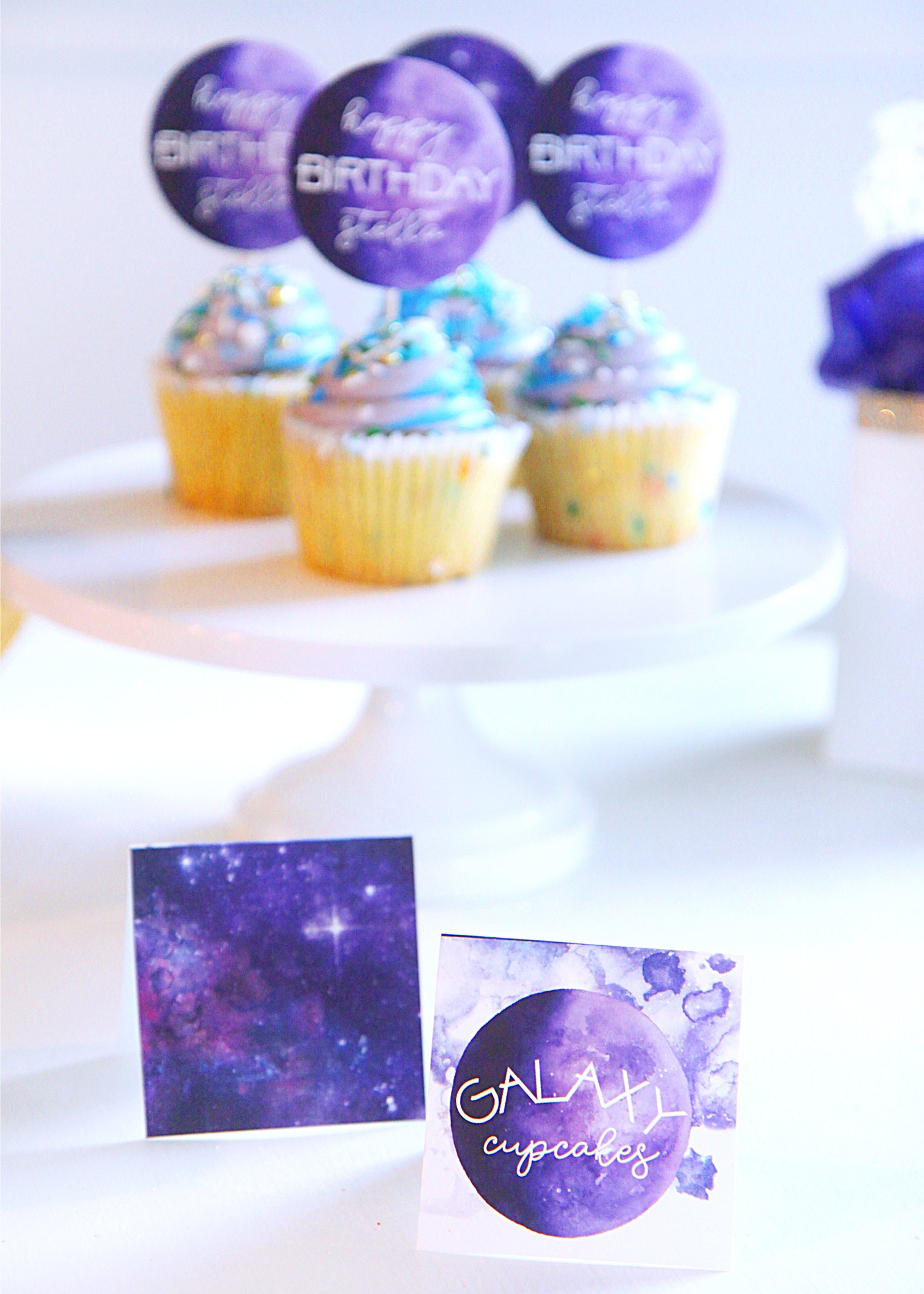 Printable galaxy birthday party food labels Food tents | Etsy