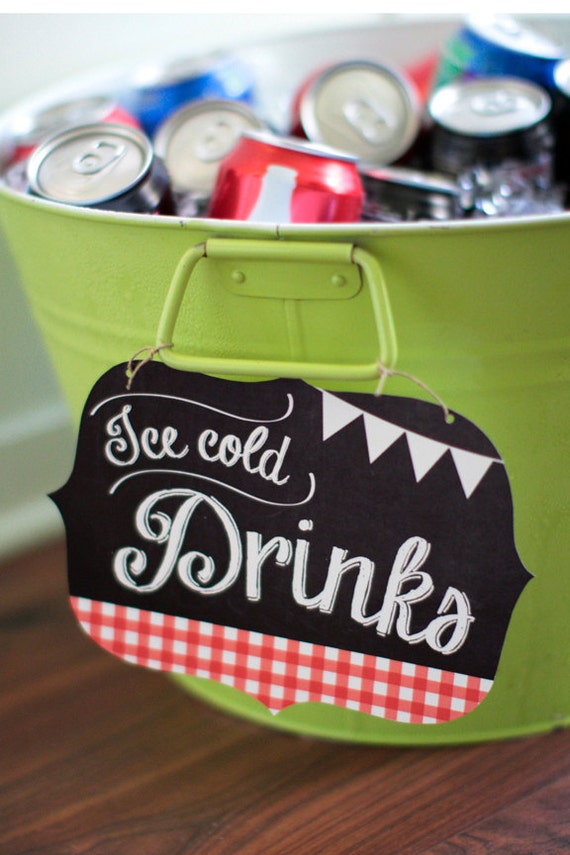 Printable ice cold drink label - Build-your-own-burger - Baby-Q Shower ...
