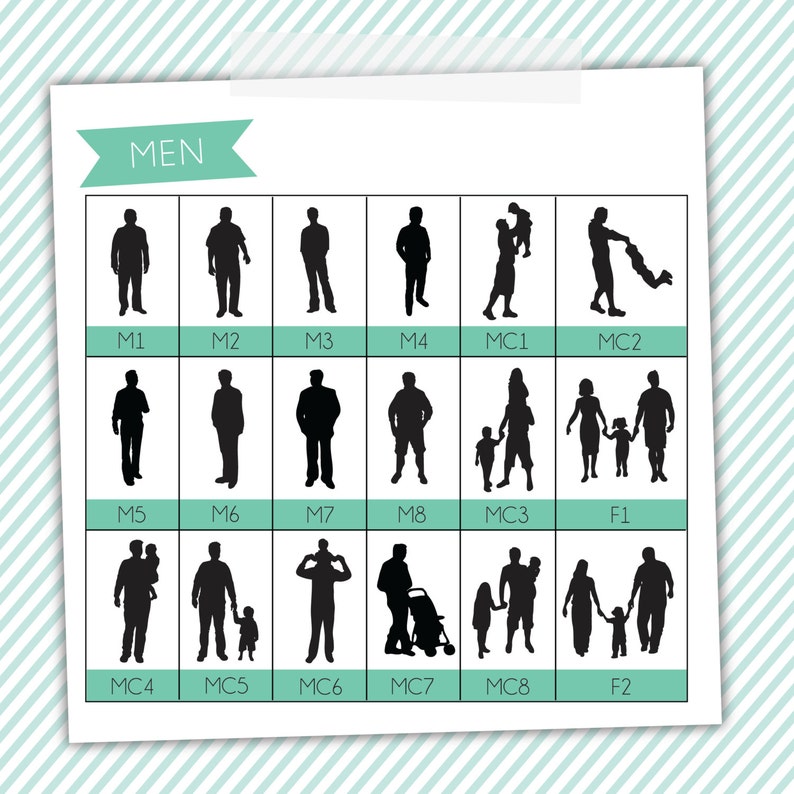 Address labels personalized family silhouette Set of 48 | Etsy