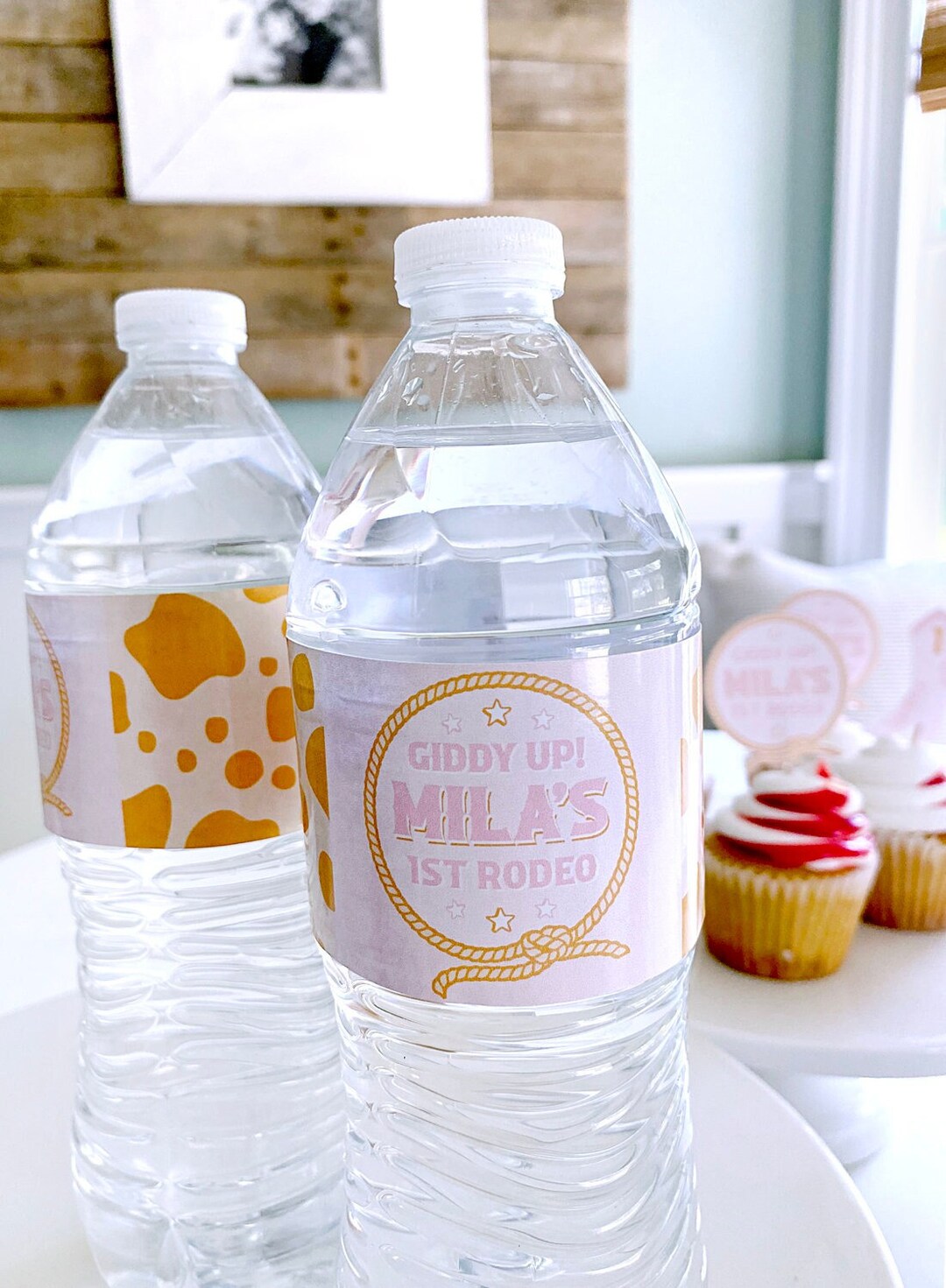 Western Water Bottle Labels First Rodeo Pink Girlie Cowgirl Country ...