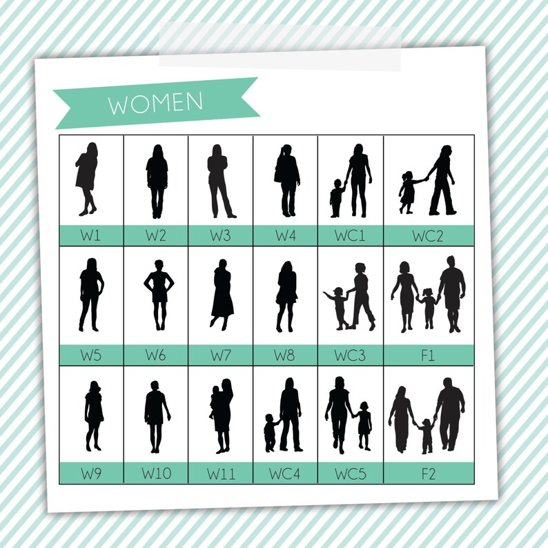 Address labels personalized family silhouette Set of 48 | Etsy