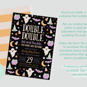 EDITABLE TEMPLATE Double Double Toil & Trouble Halloween Shower ...