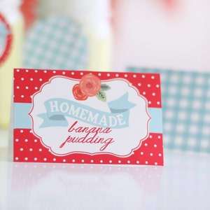 Printable Picnic Party Food Labels Party Favor Labels Food Tents Buffet ...