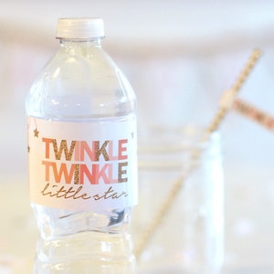 Printable Water Bottle Labels Twinkle Twinkle Little Star - Etsy