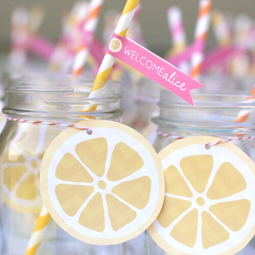 Printable Lemon Drink Tag Sunshine and Lemonade Party You - Etsy