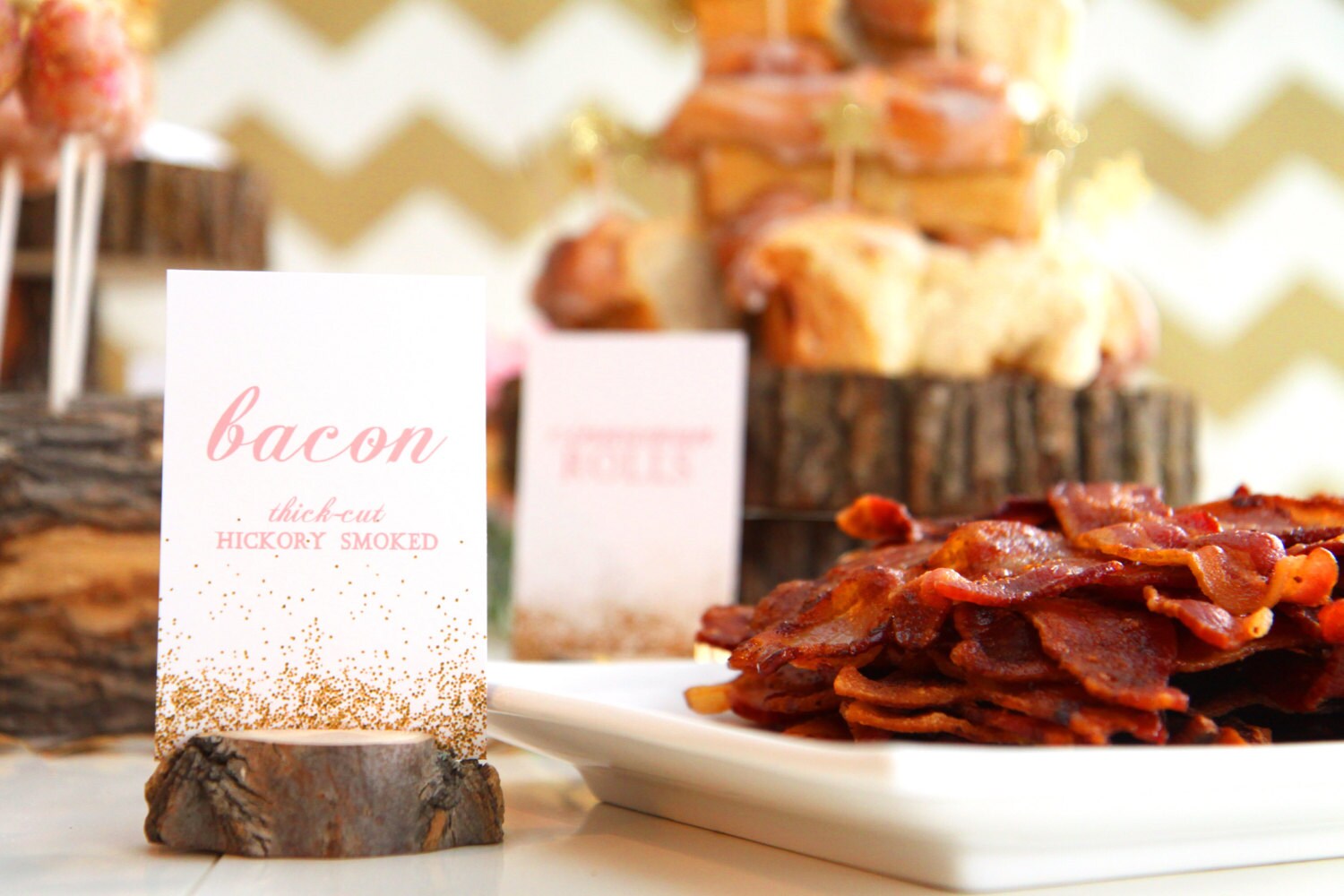 Printable Pink and Gold Glitter Party Labels Food Labels - Etsy