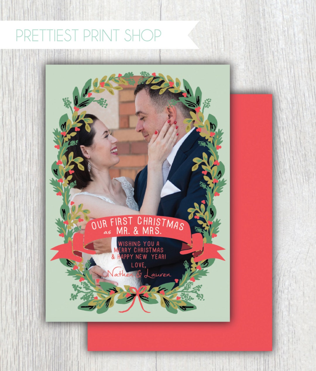 Printable Christmas Card First Married Christmas as Mr and Mrs ...